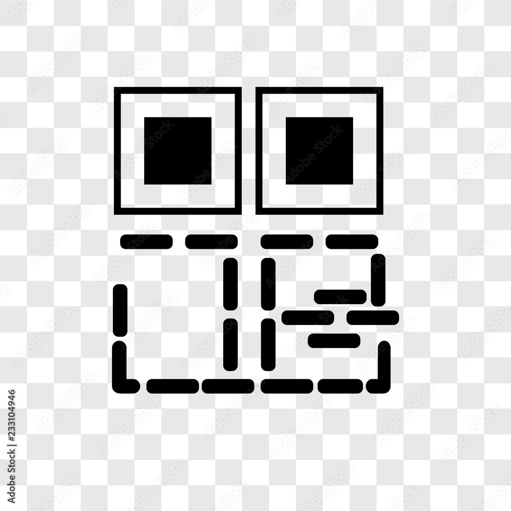 Qr code vector icon isolated on transparent background, Qr code ...