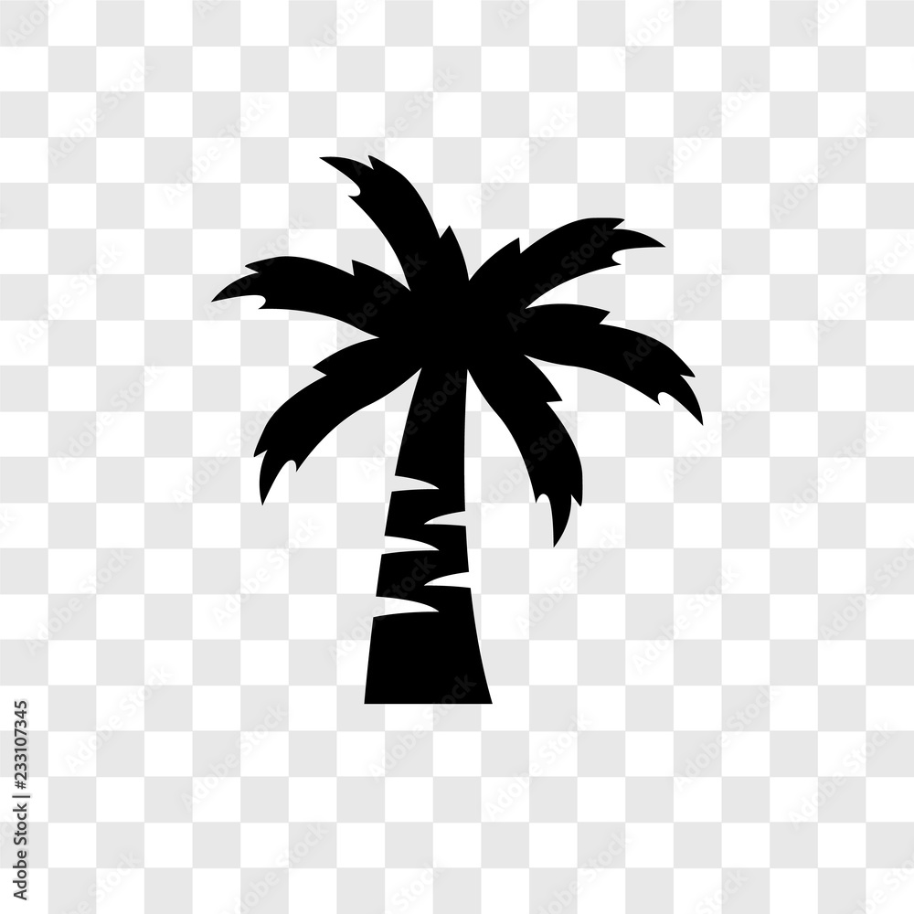 Coconut tree vector icon isolated on transparent background, Coconut ...