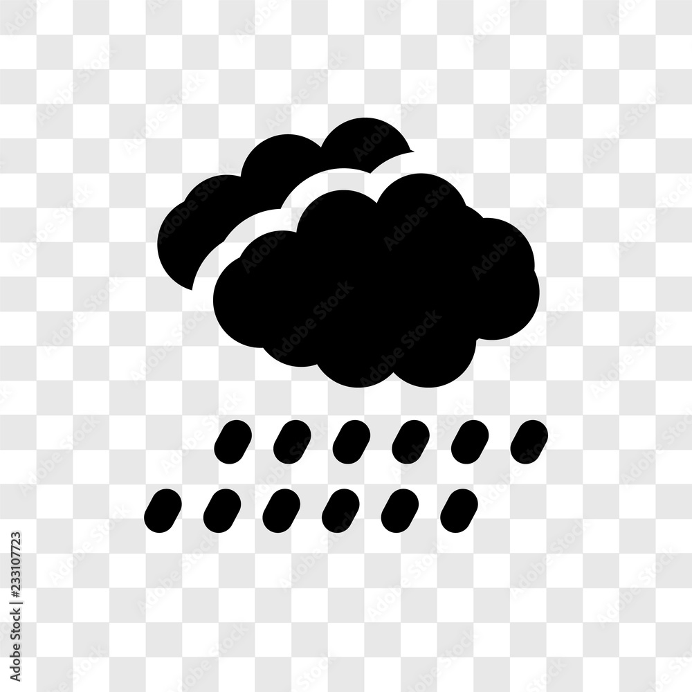 Rain Cloud vector icon isolated on transparent background, Rain Cloud ...