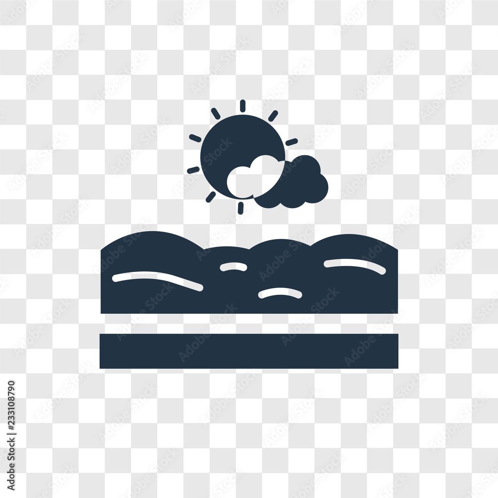 Beach vector icon isolated on transparent background, Beach ...