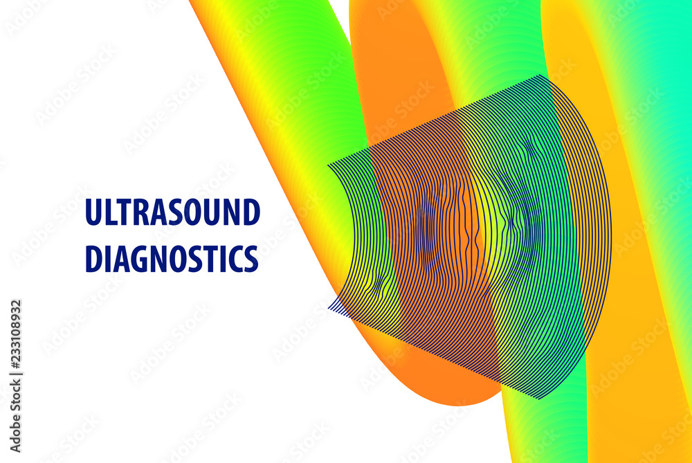 Ultrasound diagnostics logo. Template concept image for medical ...