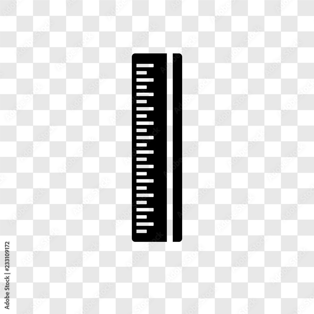 Ruler vector icon isolated on transparent background, Ruler ...
