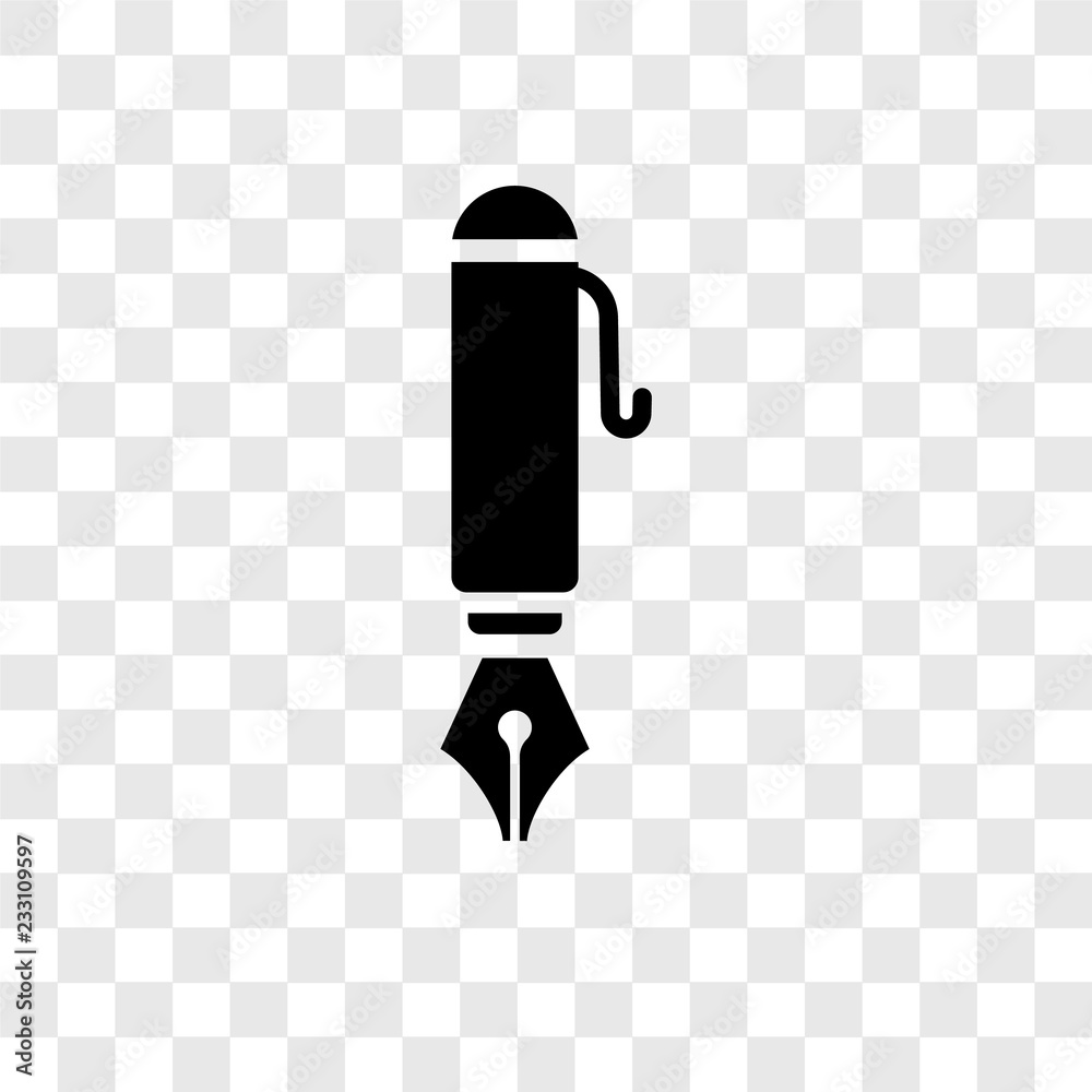 Pen vector icon isolated on transparent background, Pen transparency ...