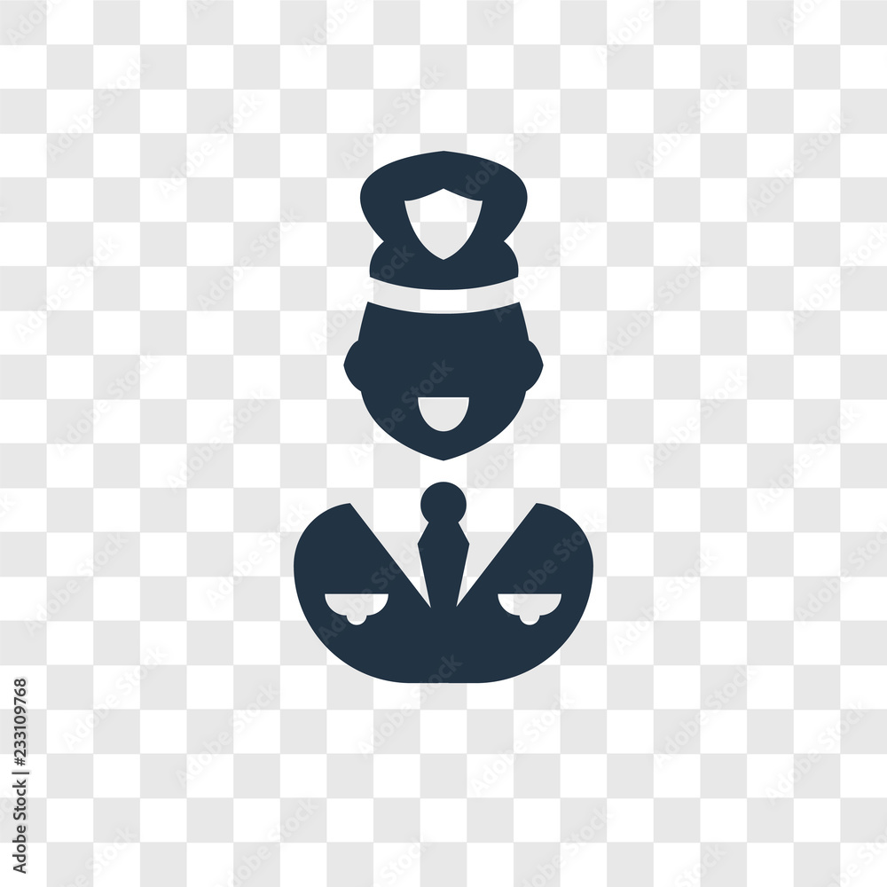Police vector icon isolated on transparent background, Police ...