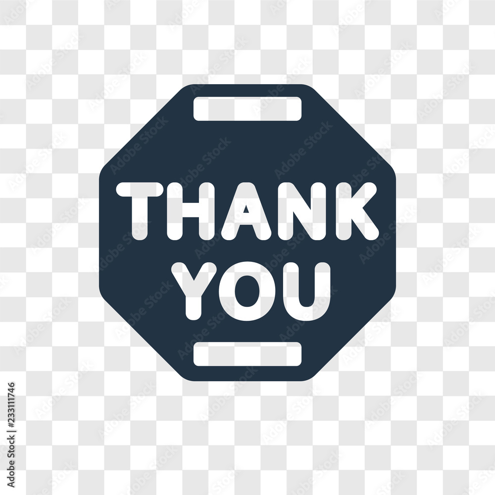 Thank you vector icon isolated on transparent background, Thank you ...