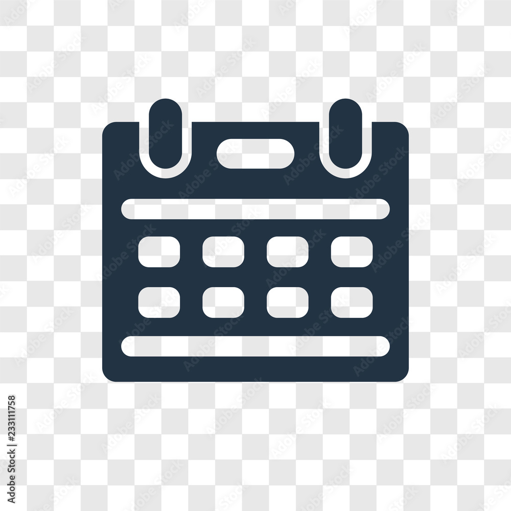 Calendar vector icon isolated on transparent background, Calendar ...