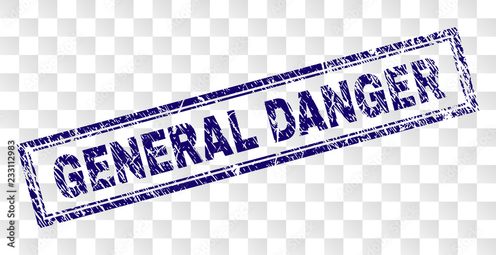 GENERAL DANGER stamp seal print with rubber print style and double ...