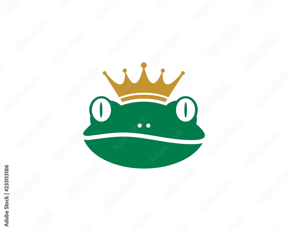 King Frog Logo Template vector illustration Stock Vector | Adobe Stock