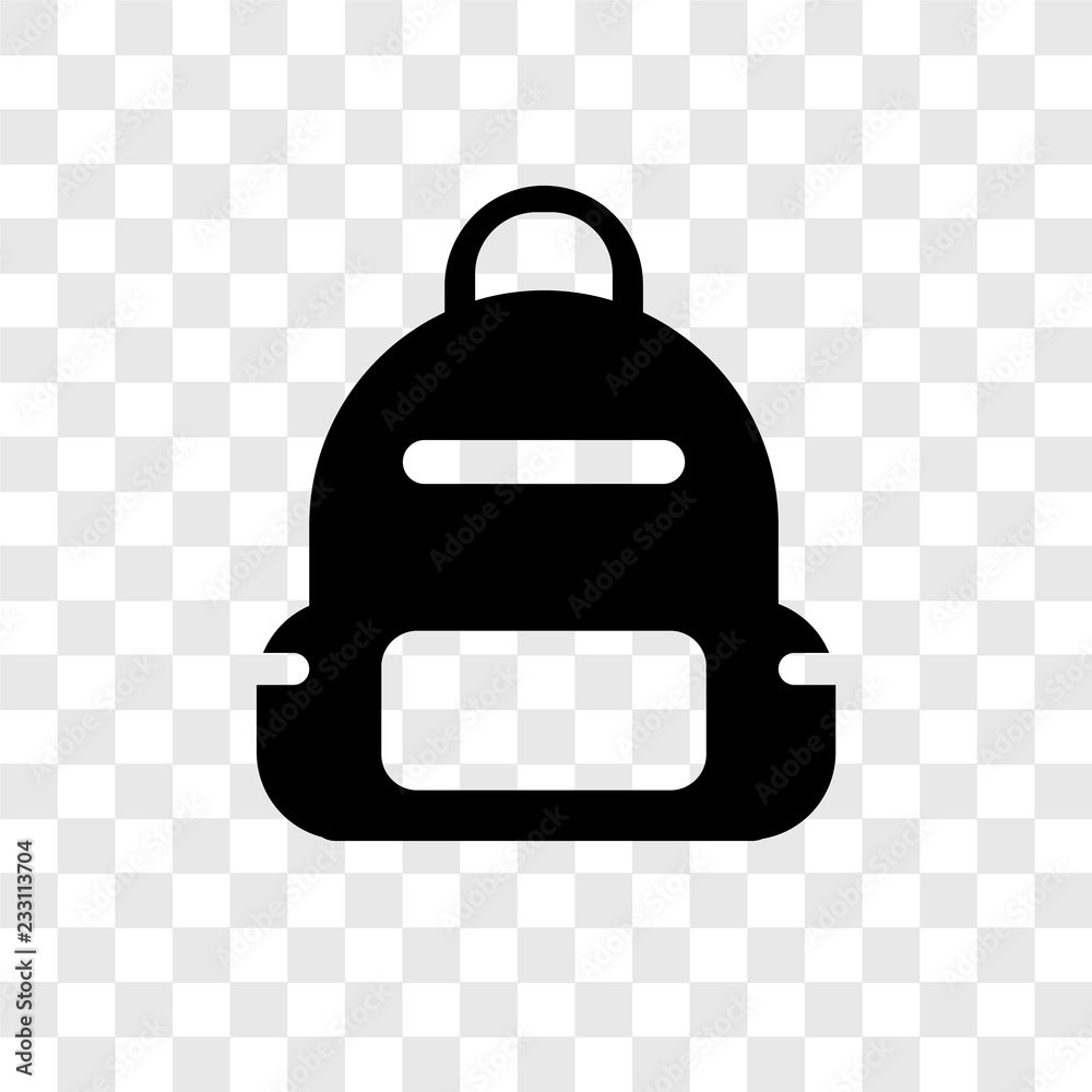 Backpack vector icon isolated on transparent background, Backpack ...