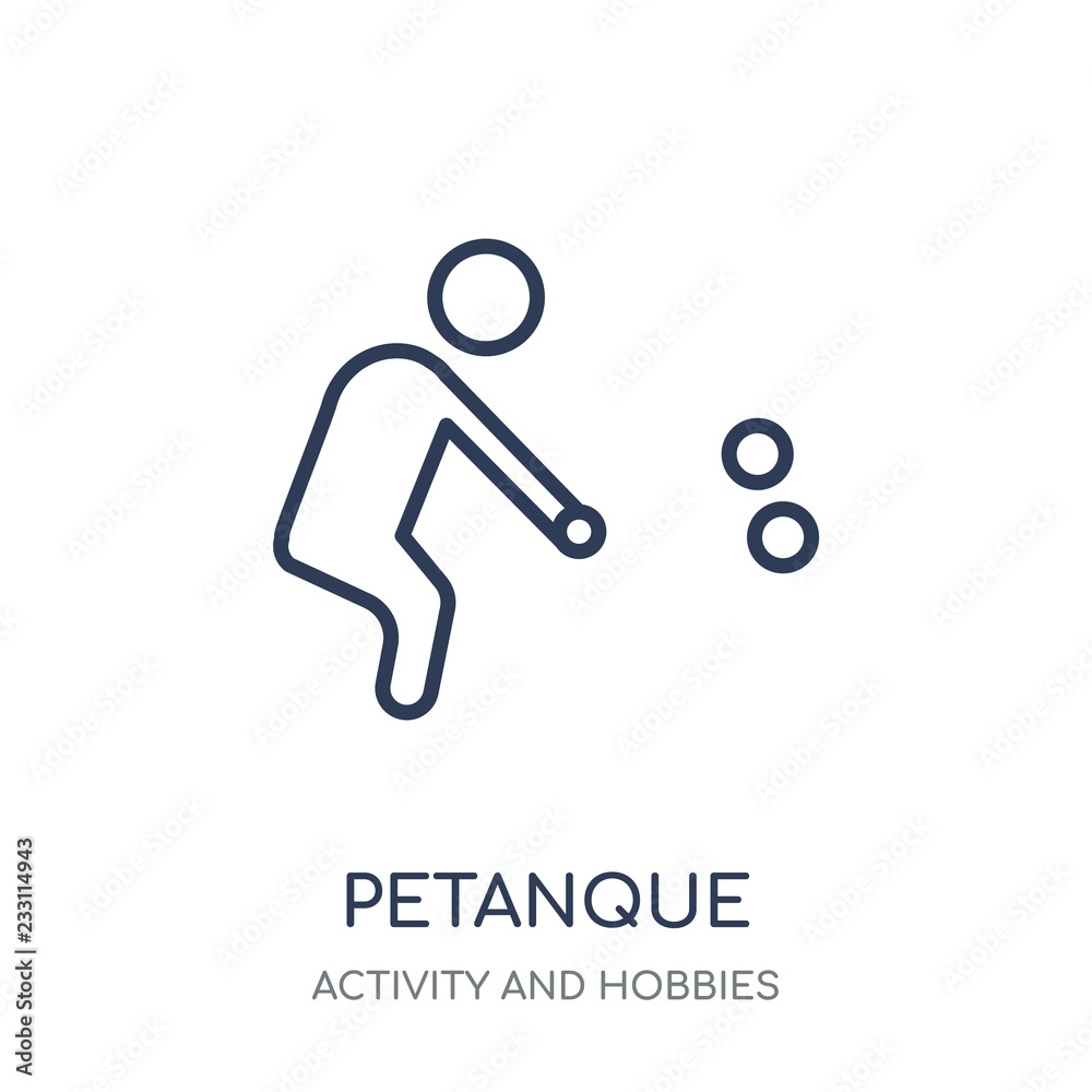 Petanque icon. Petanque linear symbol design from Activity and Hobbies ...