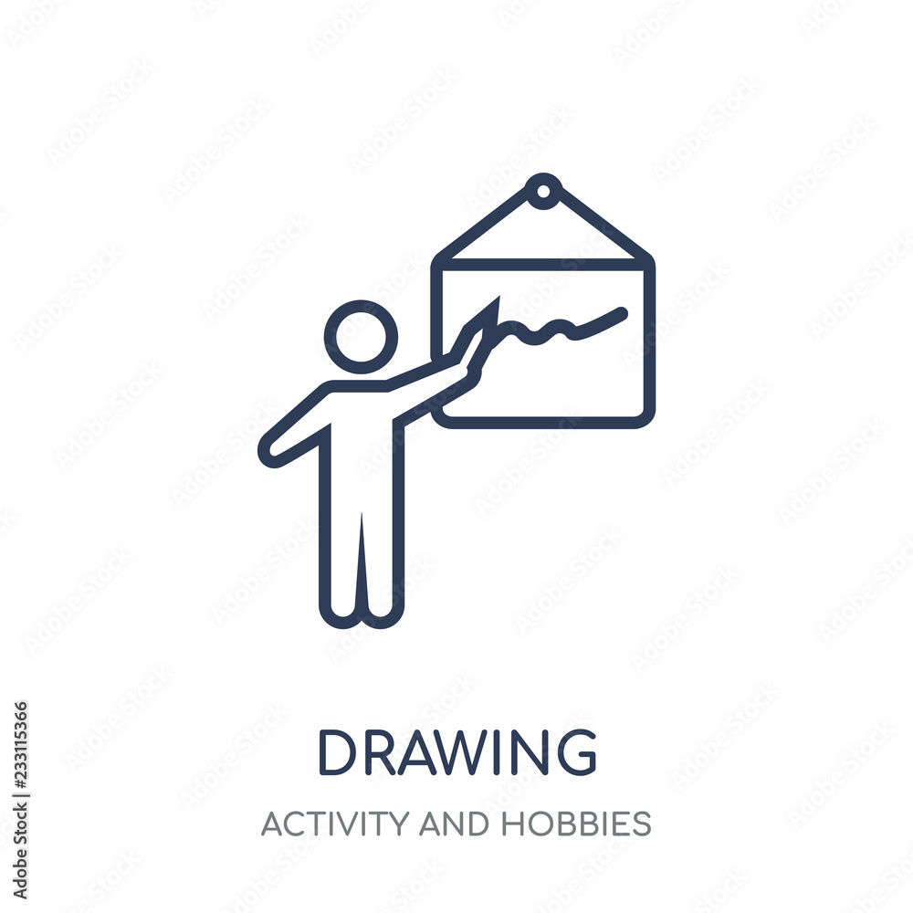 Drawing icon. Drawing linear symbol design from Activity and Hobbies ...