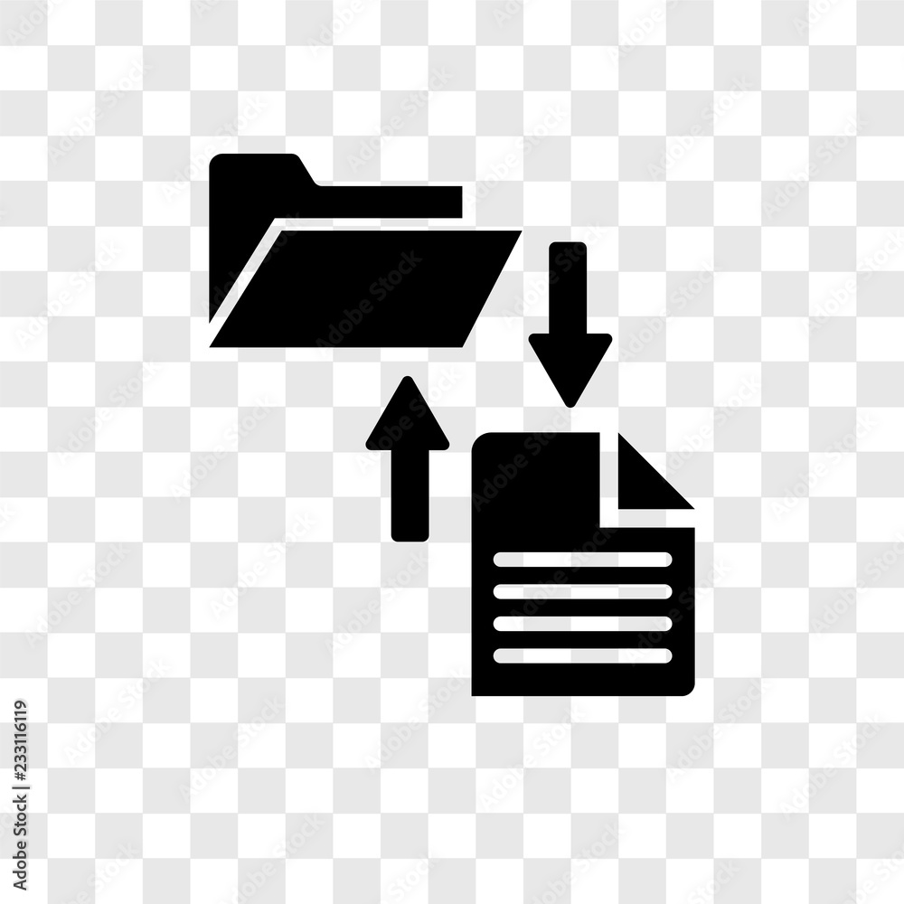 File transfer vector icon isolated on transparent background, File ...