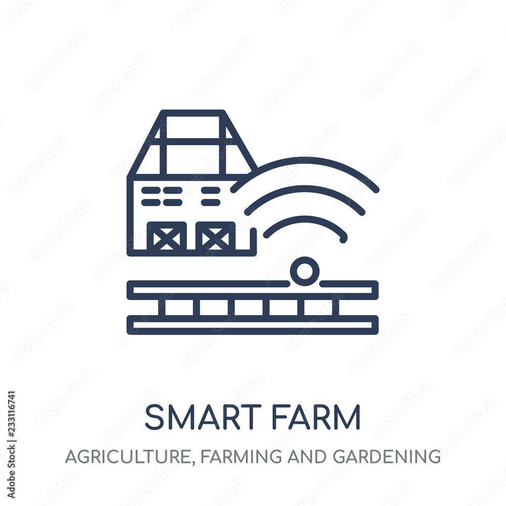 Smart farm icon. Smart farm linear symbol design from Agriculture ...