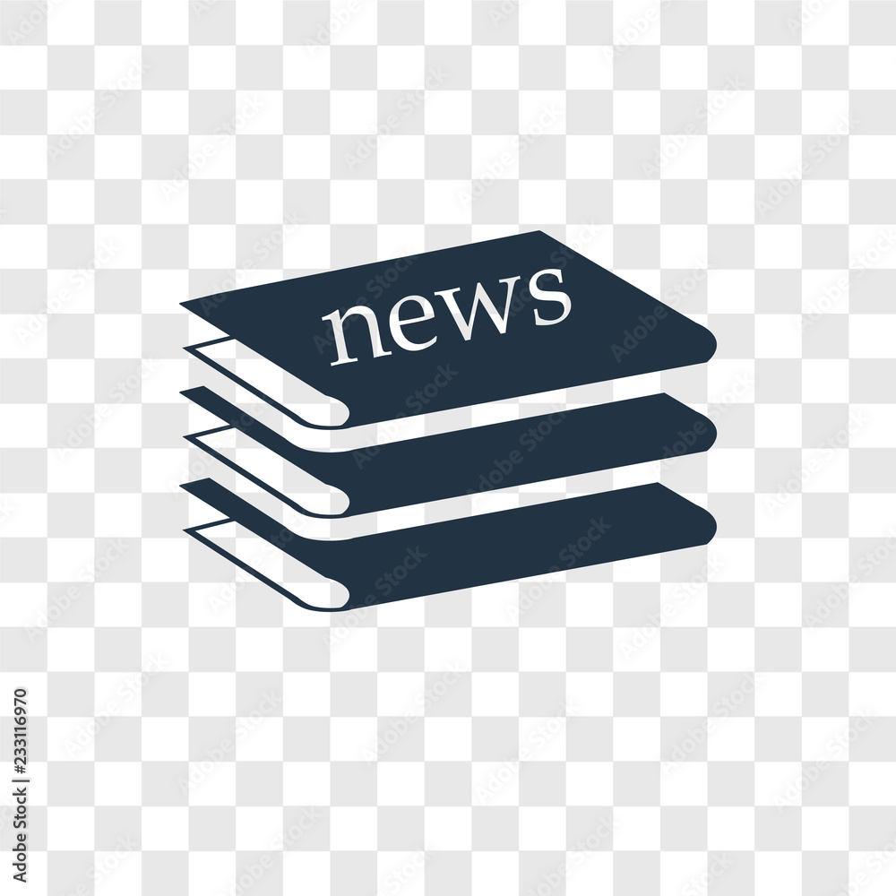Newspaper vector icon isolated on transparent background, Newspaper ...