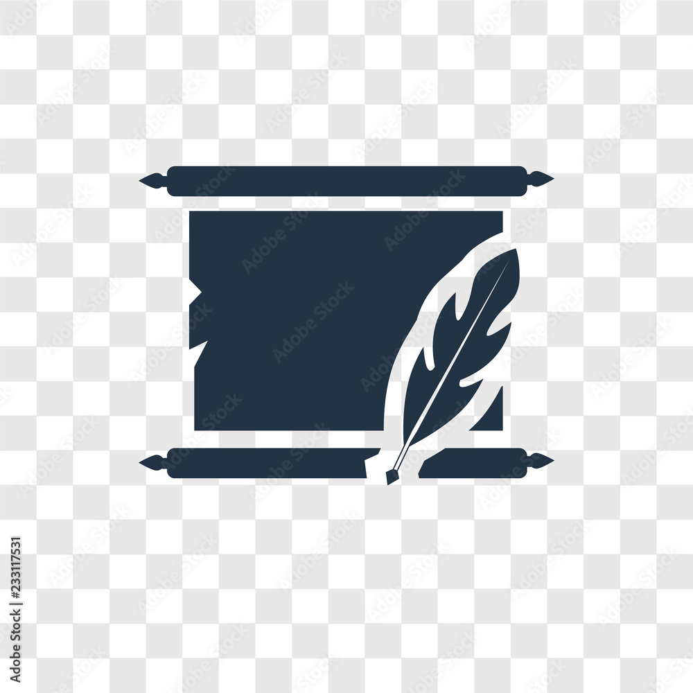 Manuscript vector icon isolated on transparent background, Manuscript ...