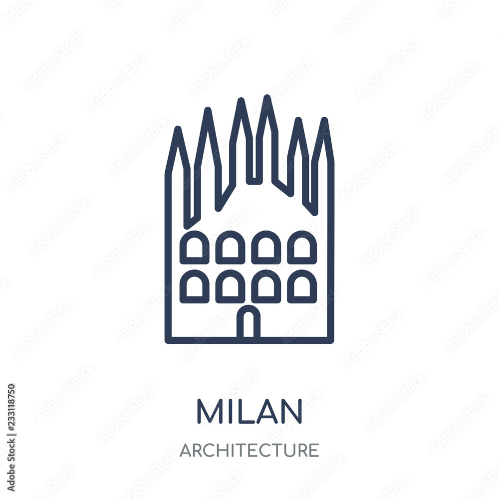 Milan icon. Milan linear symbol design from Architecture collection ...