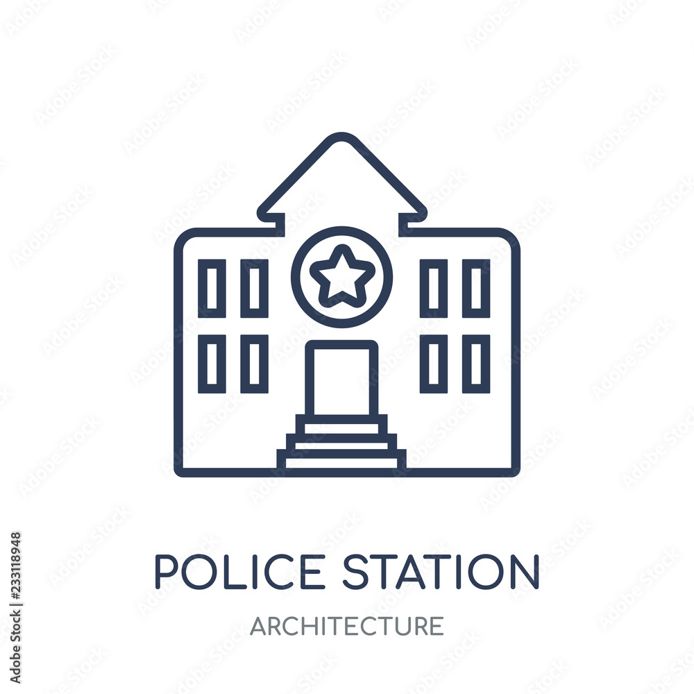 Police station icon. Police station linear symbol design from ...