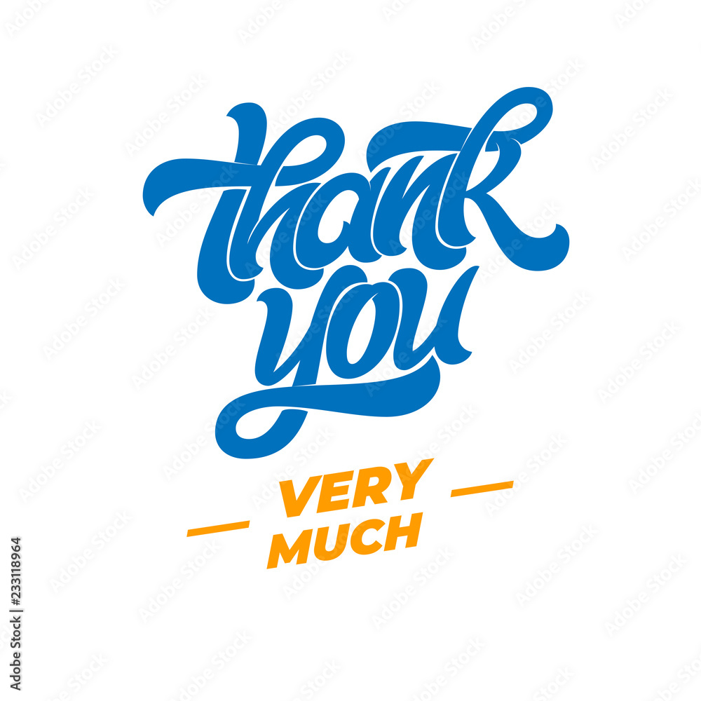 THANK YOU VERY MUCH typography. Vector template for banner, poster ...