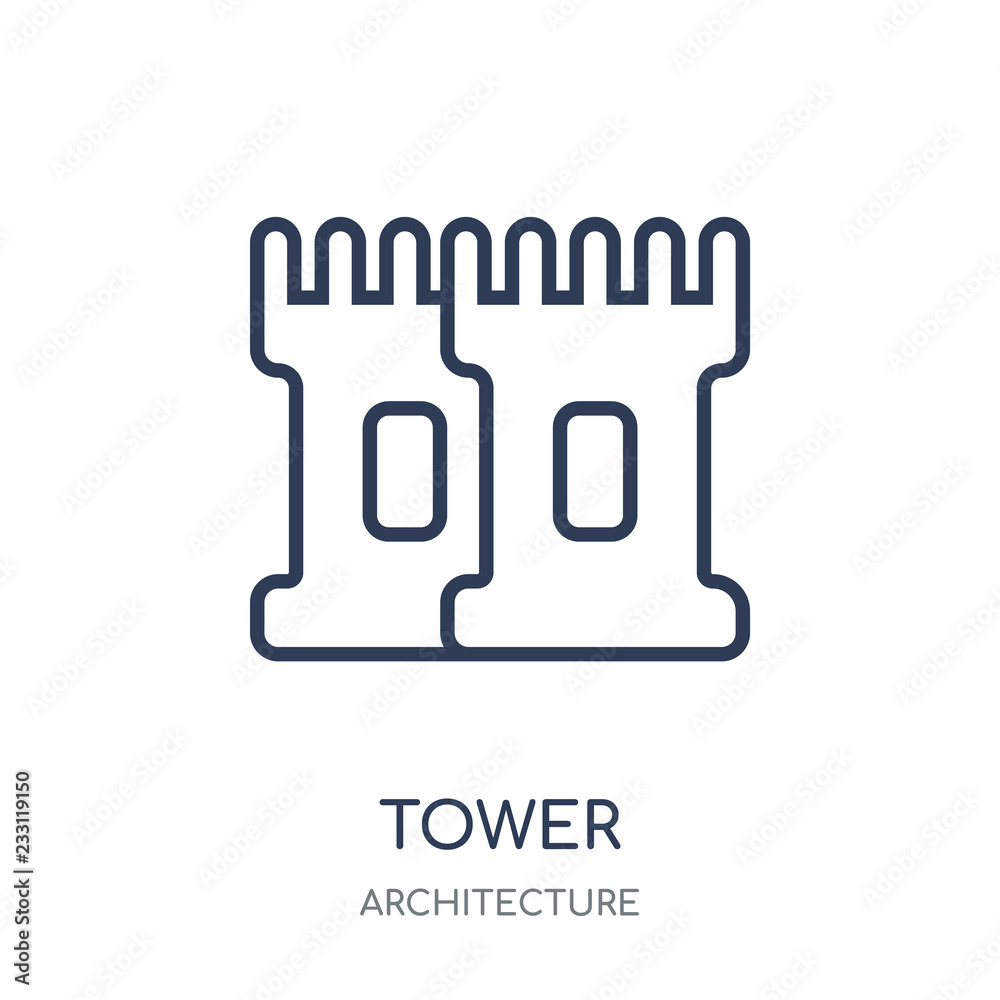 Tower icon. Tower linear symbol design from Architecture collection ...