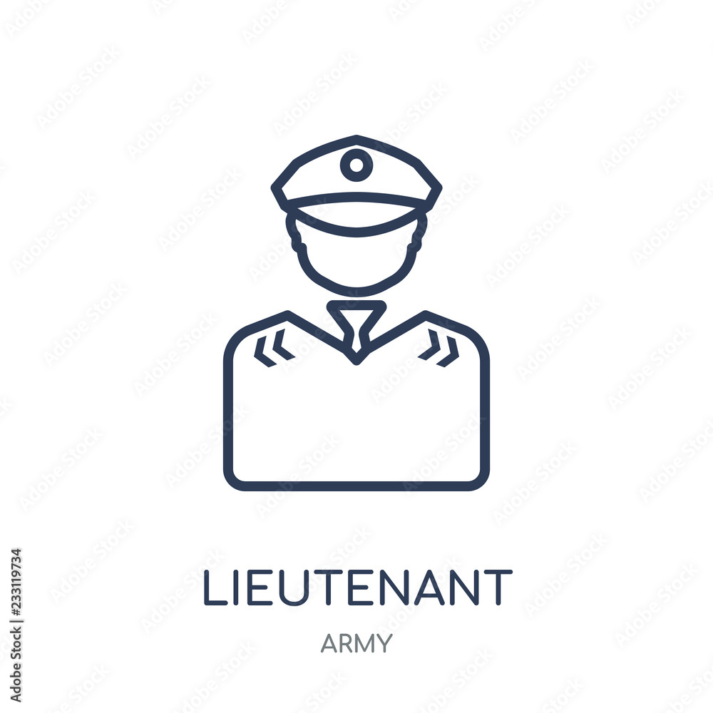 lieutenant icon. lieutenant linear symbol design from Army collection ...