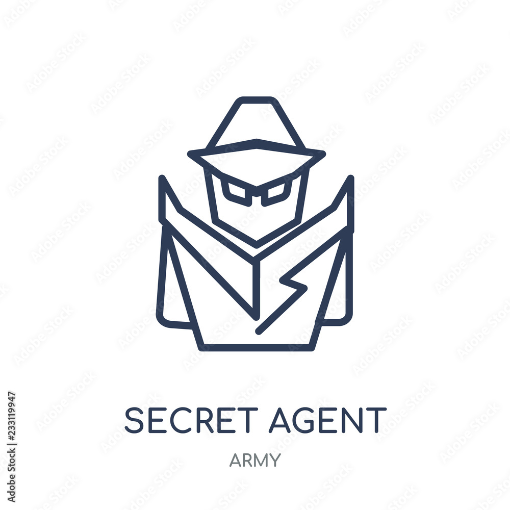 secret agent icon. secret agent linear symbol design from Army ...