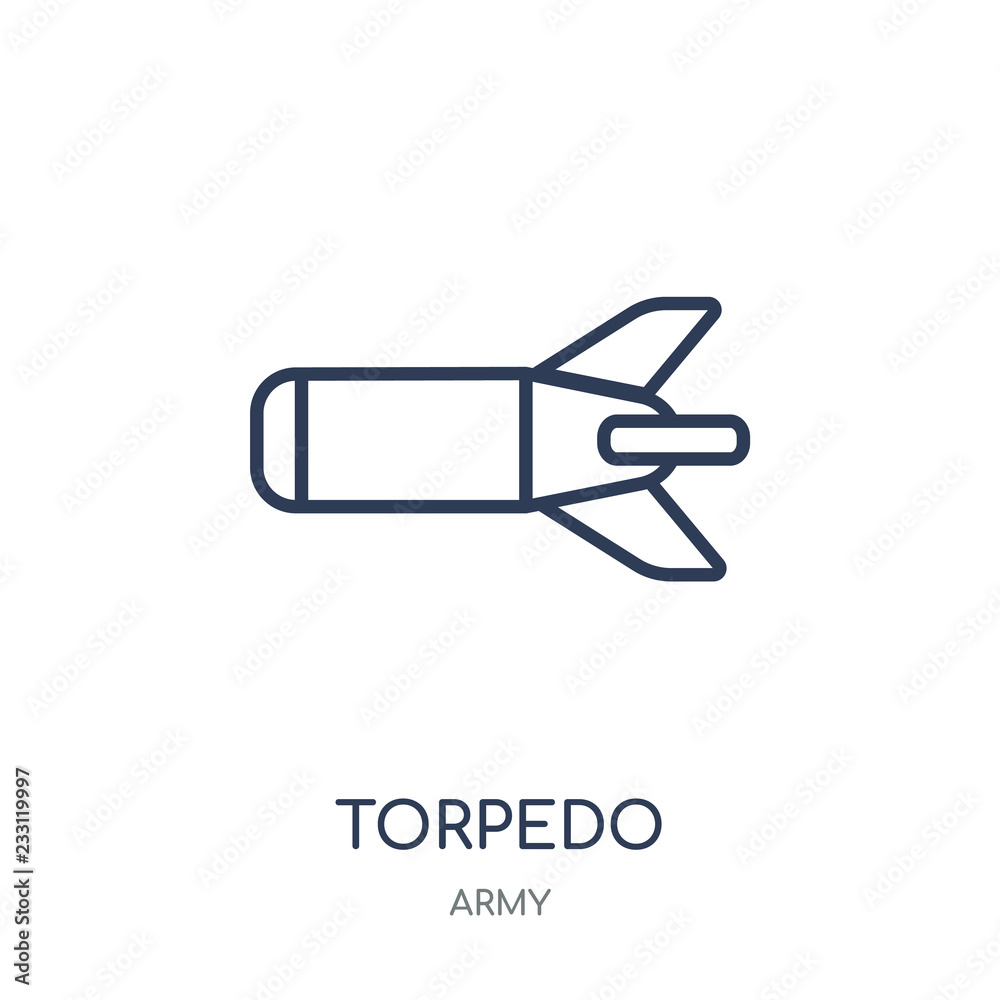 Torpedo icon. Torpedo linear symbol design from Army collection. Simple ...