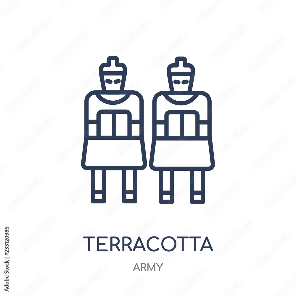 Terracotta icon. Terracotta linear symbol design from Army collection ...
