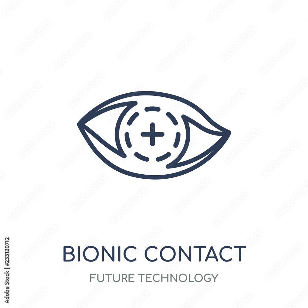 Bionic contact lens icon. Bionic contact lens linear symbol design from ...