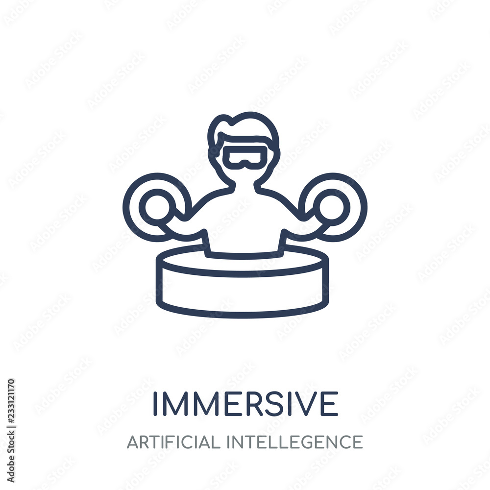 Immersive icon. Immersive linear symbol design from Artificial ...