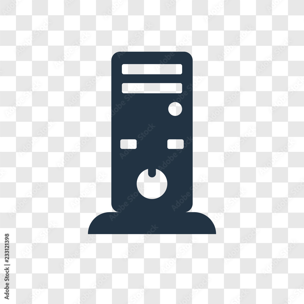 Computer Tower vector icon isolated on transparent background, Computer ...