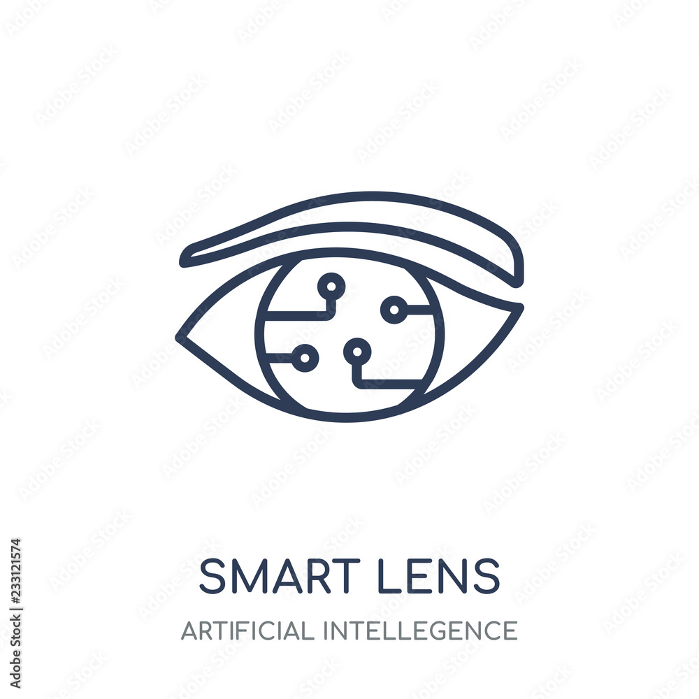 Smart lens icon. Smart lens linear symbol design from Artificial ...