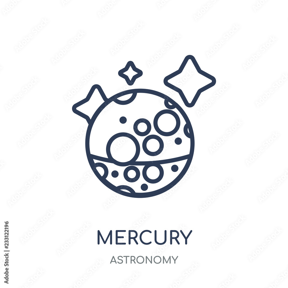 Mercury icon. Mercury linear symbol design from Astronomy collection ...
