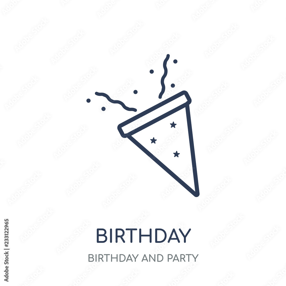 Birthday icon. Birthday linear symbol design from Birthday and Party ...