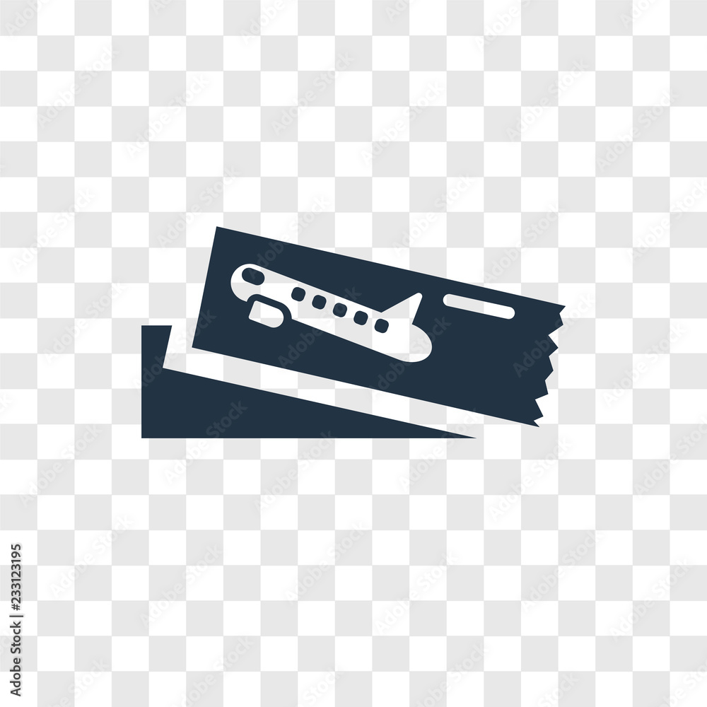 Boarding pass vector icon isolated on transparent background, Boarding ...