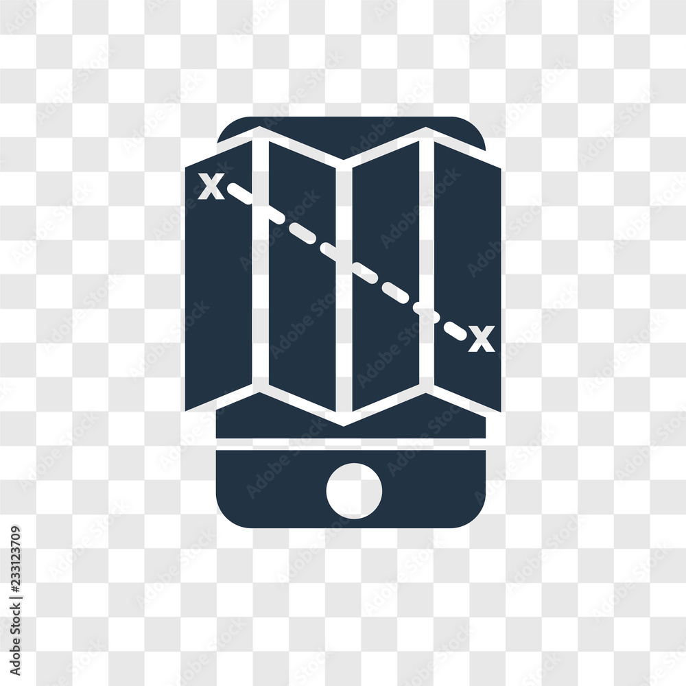 Mobile map vector icon isolated on transparent background, Mobile map ...