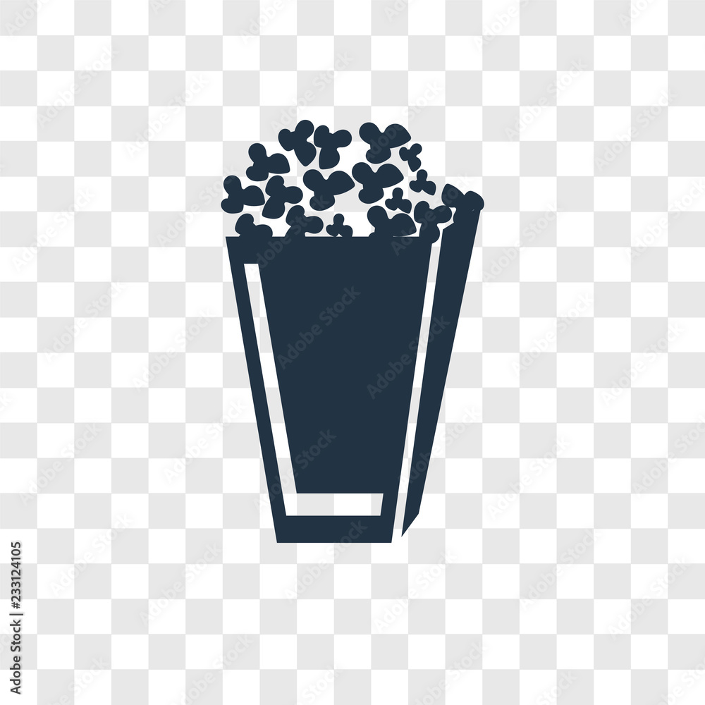 Popcorn vector icon isolated on transparent background, Popcorn ...