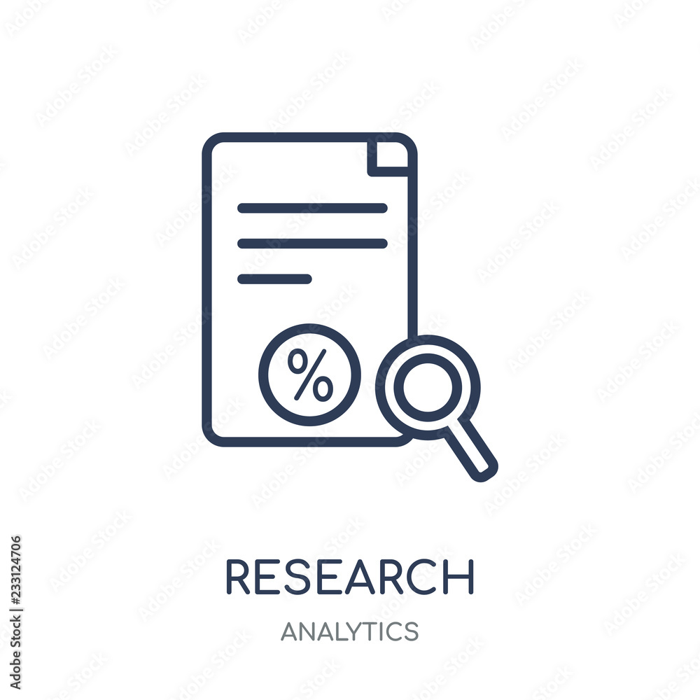 Research icon. Research linear symbol design from Analytics collection ...