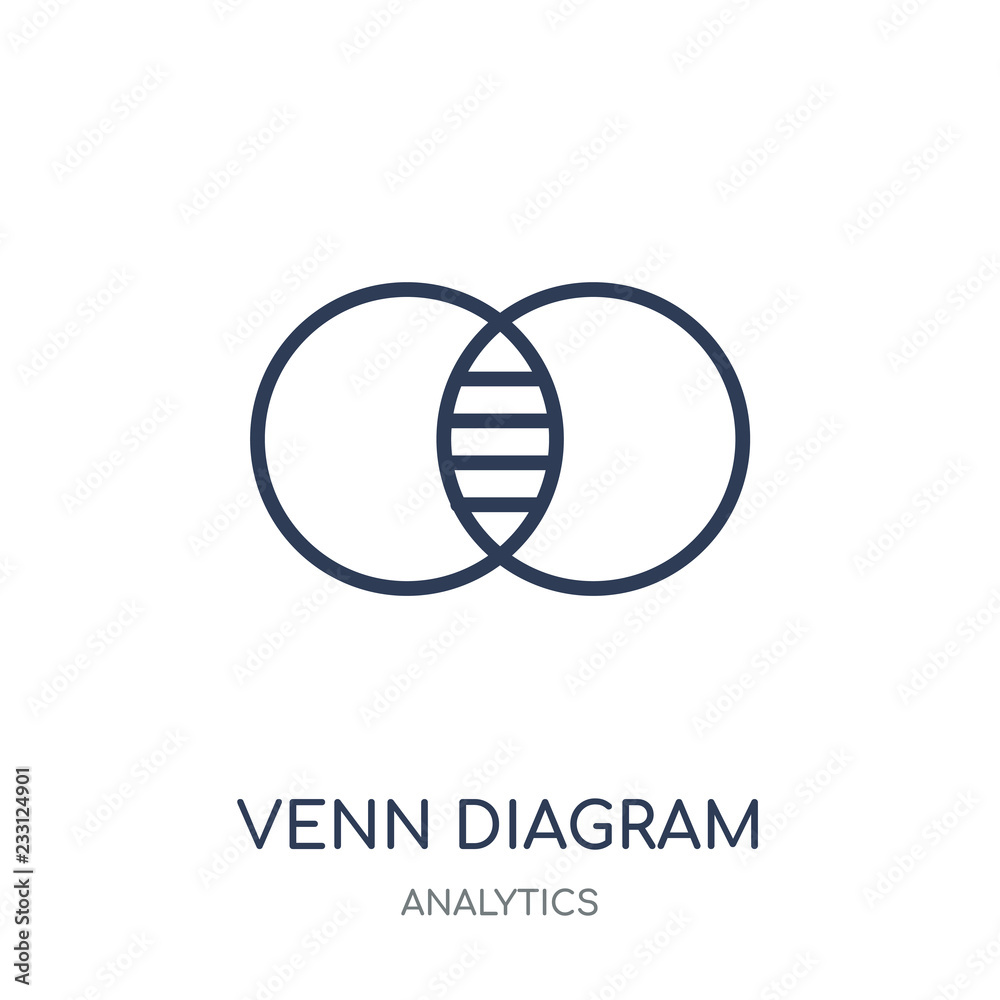 Venn diagram icon. Venn diagram linear symbol design from Analytics ...