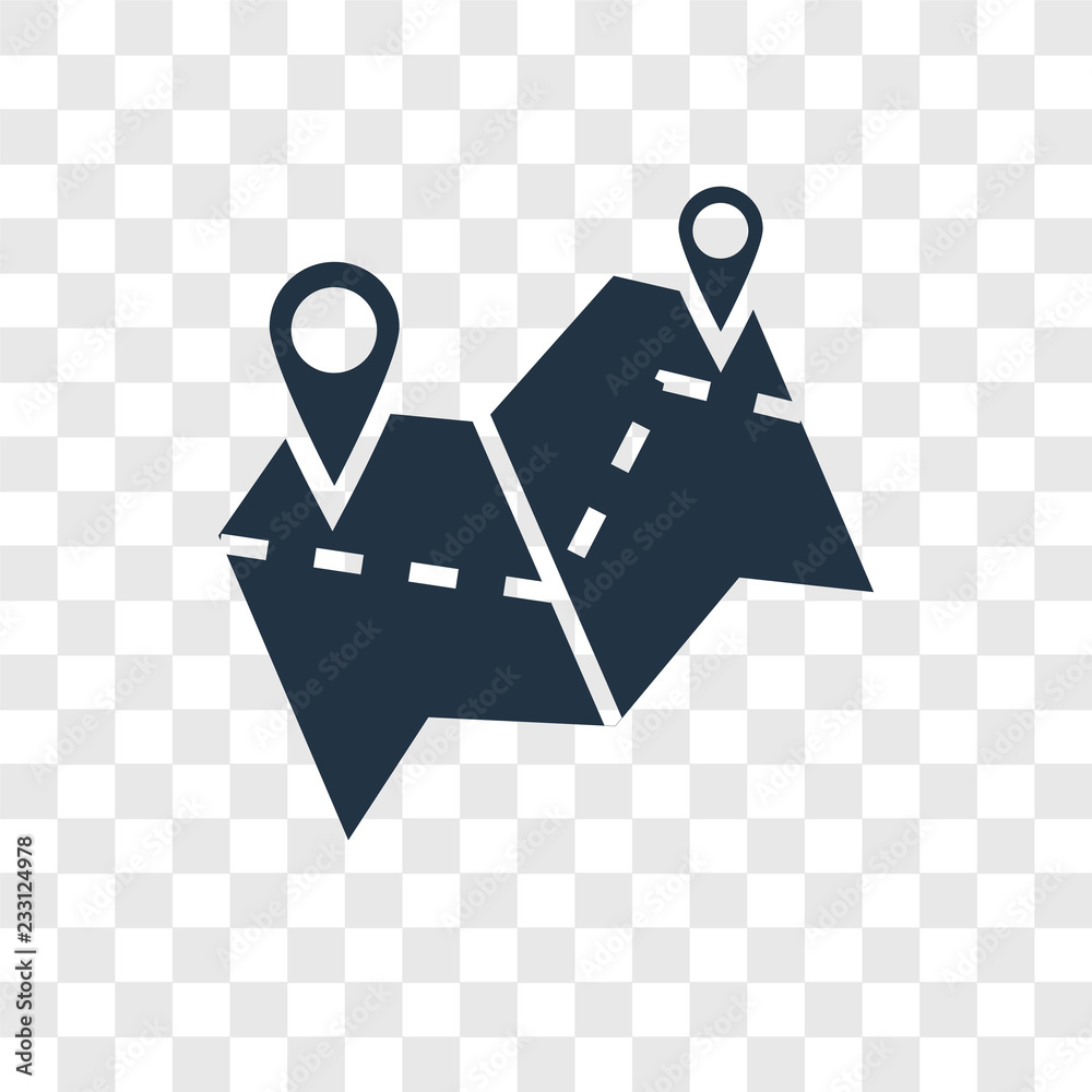 Map vector icon isolated on transparent background, Map transparency ...