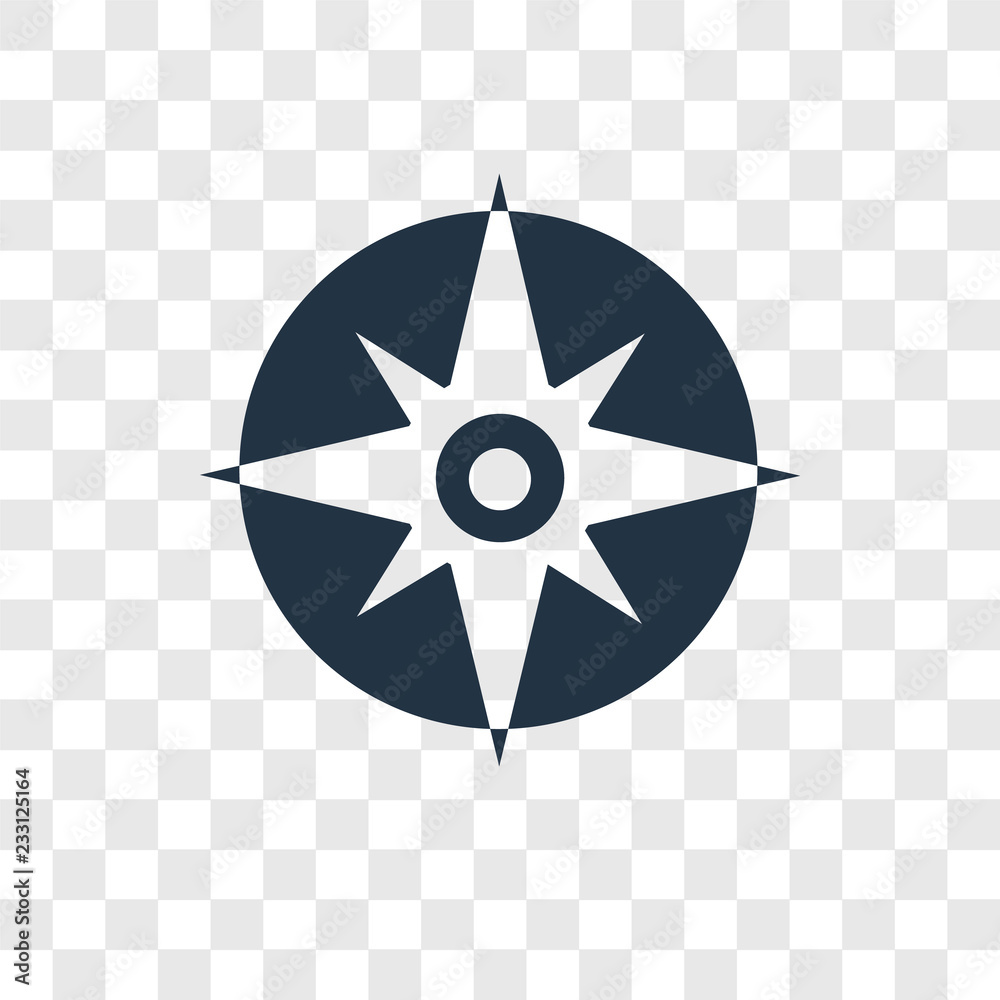 Compass vector icon isolated on transparent background, Compass ...