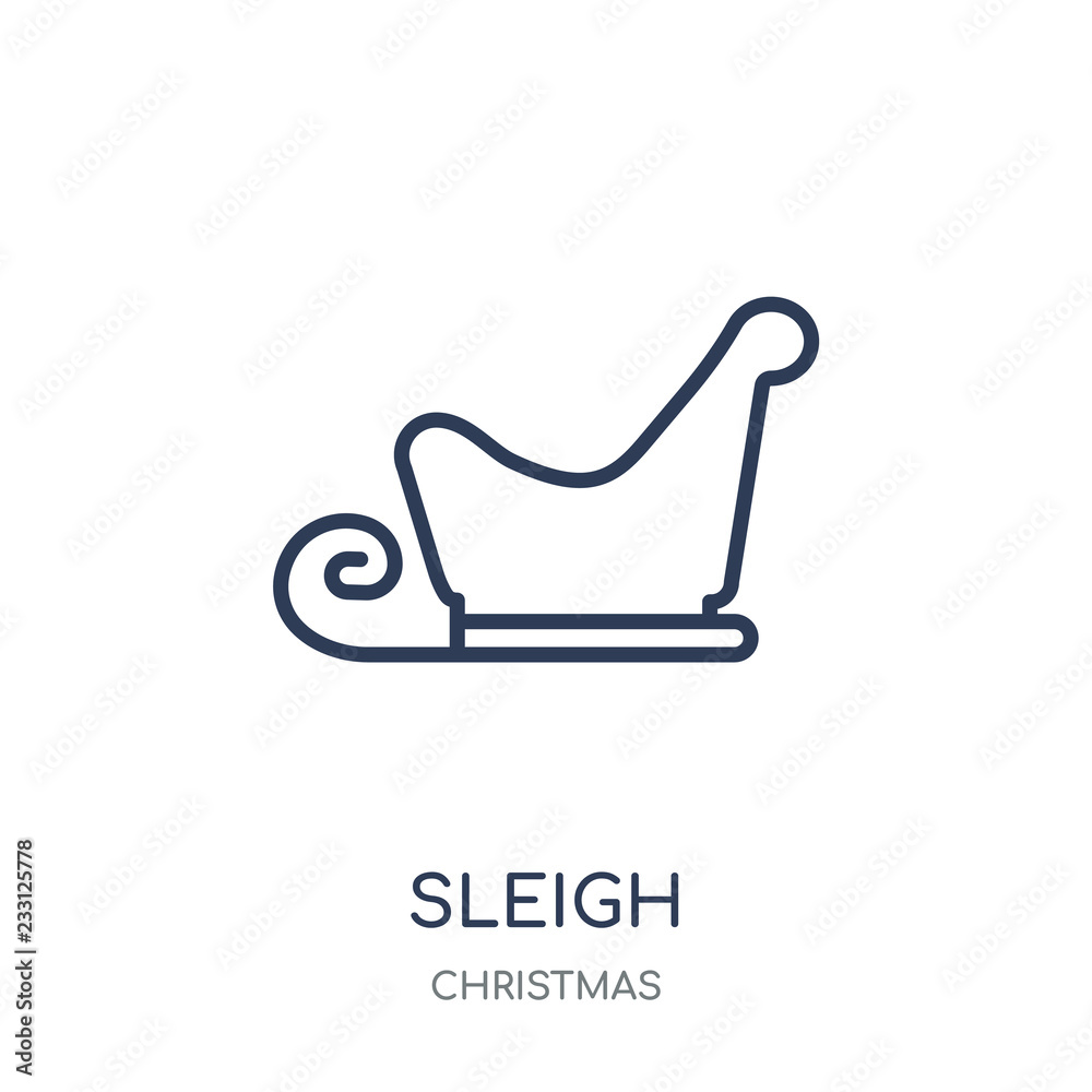 Sleigh icon. Sleigh linear symbol design from Christmas collection ...
