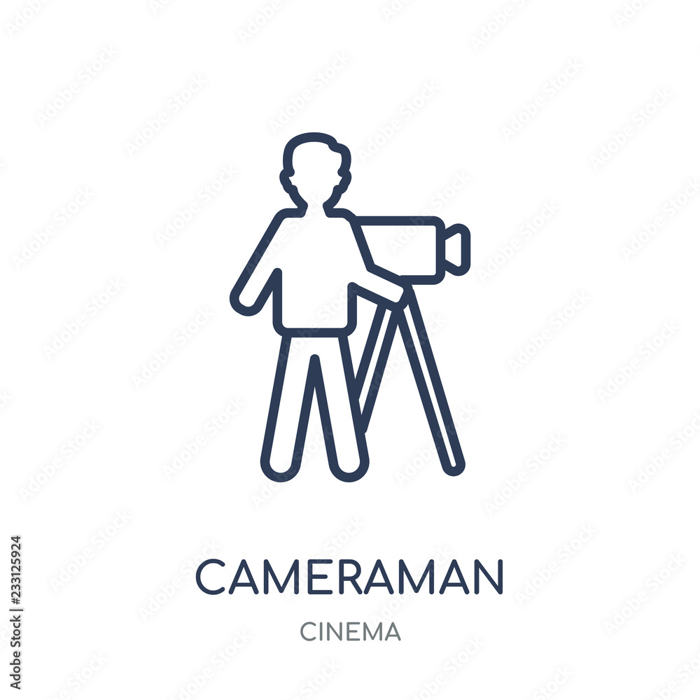 cameraman icon. cameraman linear symbol design from Cinema collection ...