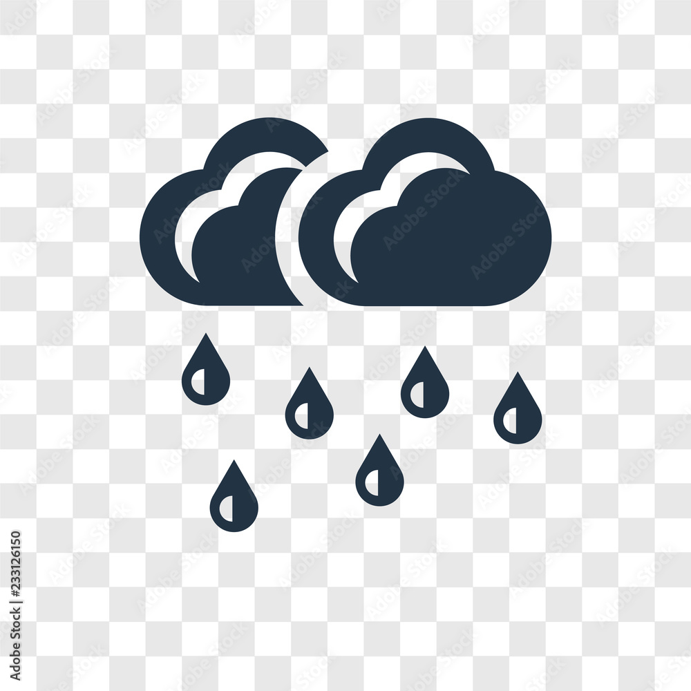 Rain vector icon isolated on transparent background, Rain transparency ...