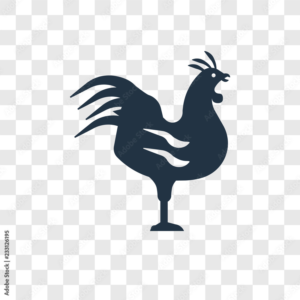 Rooster vector icon isolated on transparent background, Rooster ...