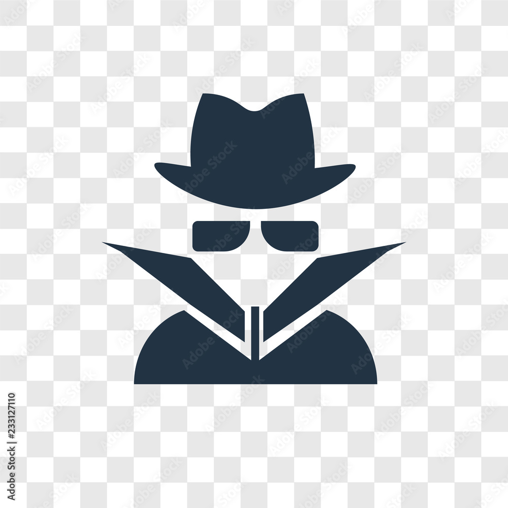 Spy vector icon isolated on transparent background, Spy transparency ...