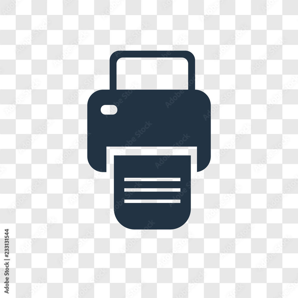 Printer vector icon isolated on transparent background, Printer ...