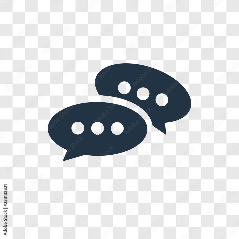 Chat vector icon isolated on transparent background, Chat transparency ...