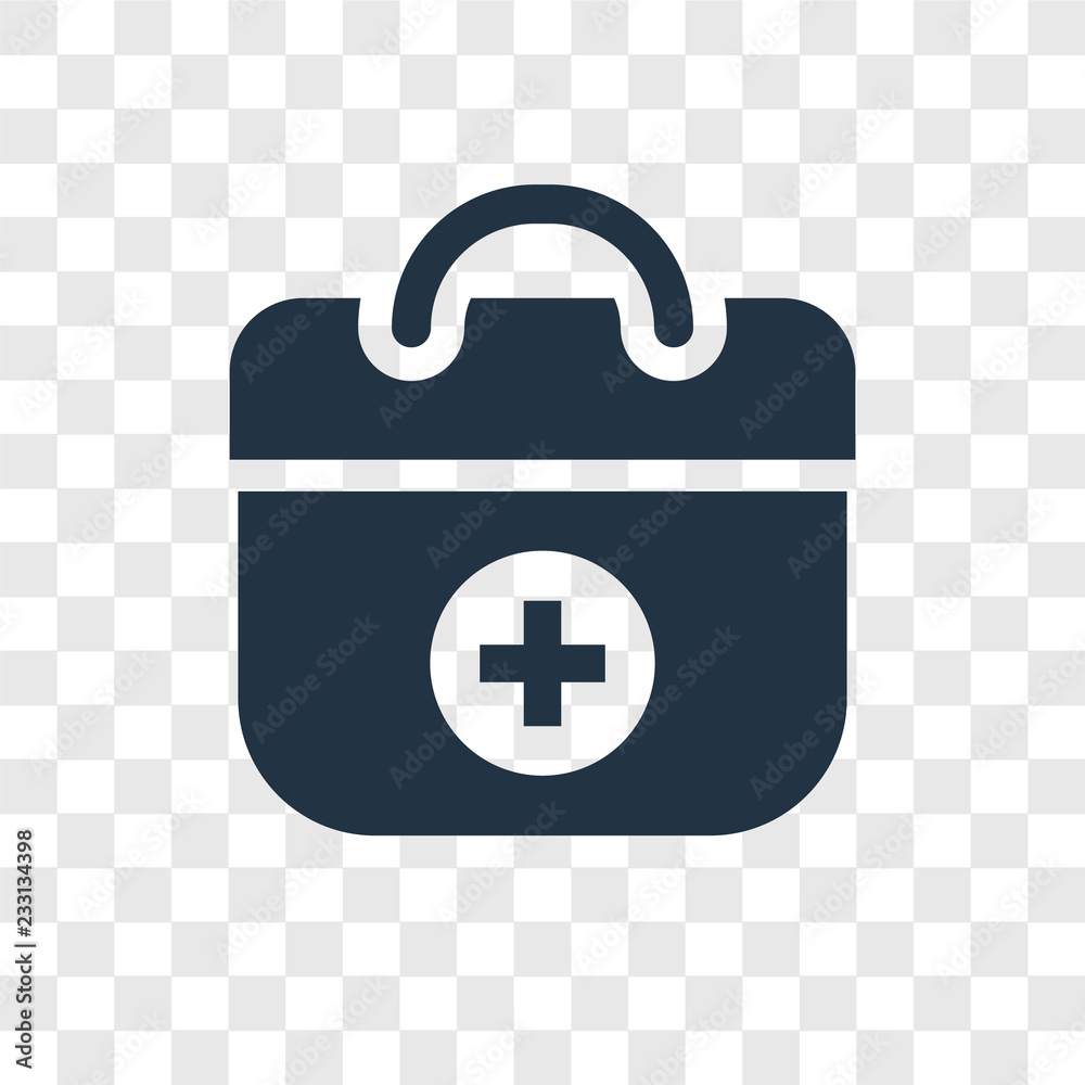 First aid kit vector icon isolated on transparent background, First aid ...