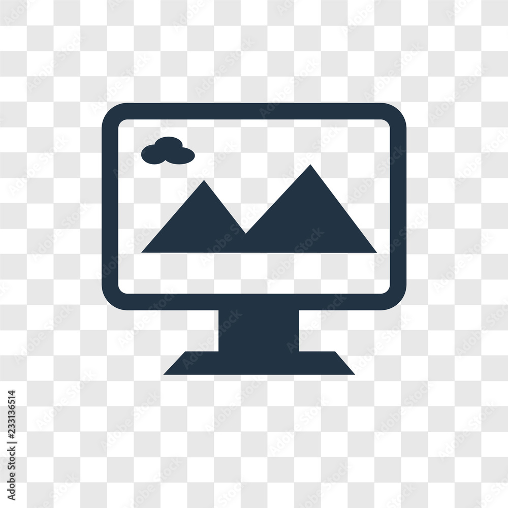 Monitor vector icon isolated on transparent background, Monitor ...