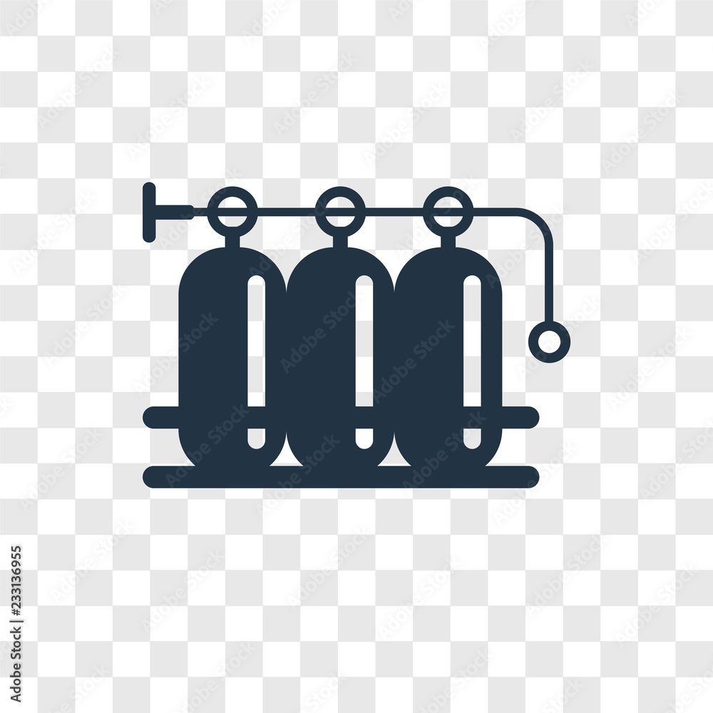 Oxygen tank vector icon isolated on transparent background, Oxygen tank ...
